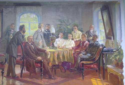 Картина Юрия Балановского "В кругу друзей" 1955г