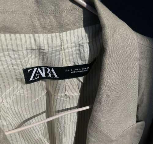 Льняной пиджак zara 48