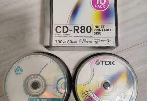 CD-R, DVD-R диски для записи новые