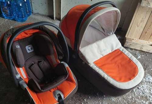 Peg perego. Люлька и автокресло + рукавички+ ещё