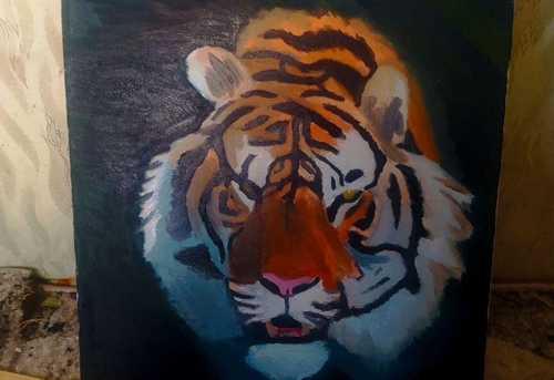 Картина "тигр" Маслом на холсте