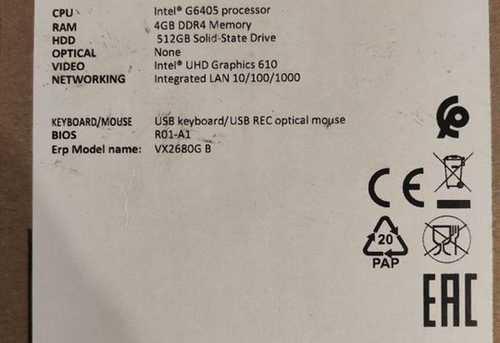 Мини пк Acer Veriton X2680G DT.VV1ER.006