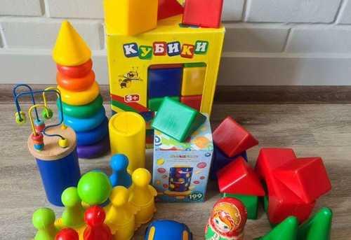 Игрушки детские кубики пирамида боулинг пазл
