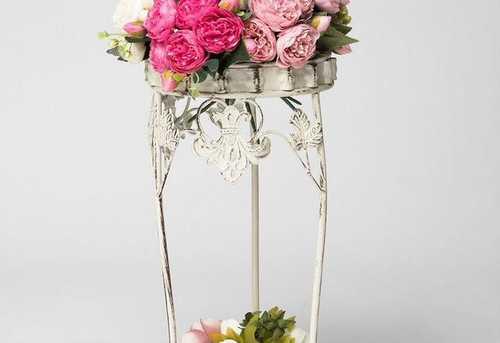 Винтажная подставка для цветов + цветы