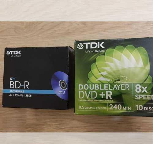 Болванки TDK BD-R (25 GB), DVD-R