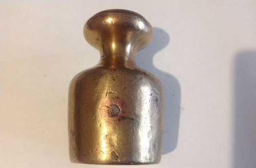 Старинная Гирька Латунь 3 фунта Клеймо 1913