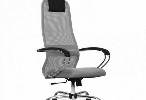 Кресло Метта BK-8, светло-серый/светло-серый, хром