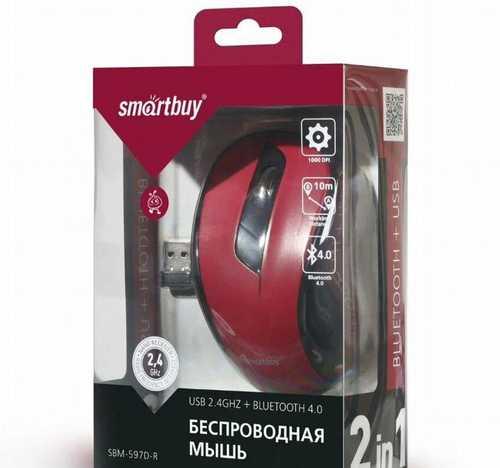 Мышь беспроводная SmartBuy 597D-R красная (SBM-597D-R)