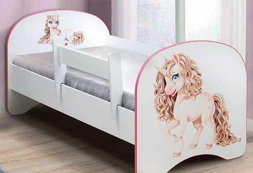 Детская Кровать для девочки, с бортиком, В Наличии