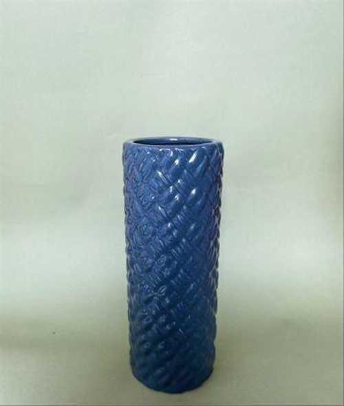 Ваза для цветов керамика (высокая) темно-синяя