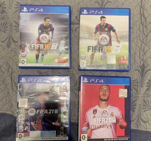 Диски на ps4 FIFA 15,16,20,21