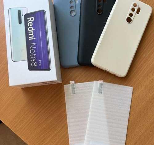 Xiaomi redmi note 8 pro (коробка, чехлы, стекла)