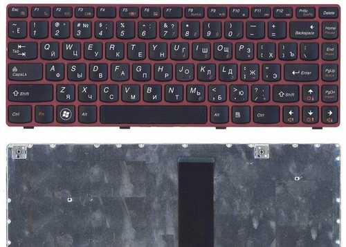 Клавиатура для ноутбука Lenovo V380 черная с красн