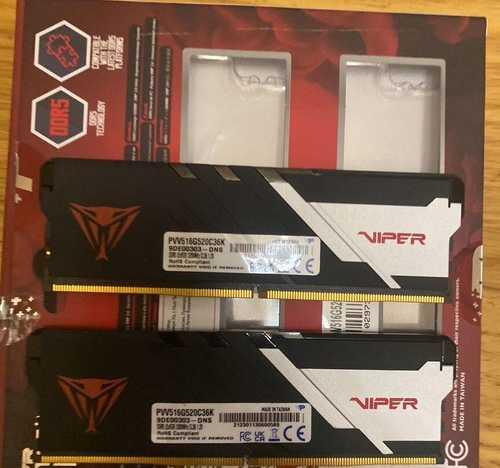 Оперативная память DDR5 16gb (2х8гб) Patriot Venom