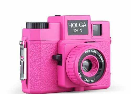 Фотоаппарат новый пленочный Holga 120N розовый
