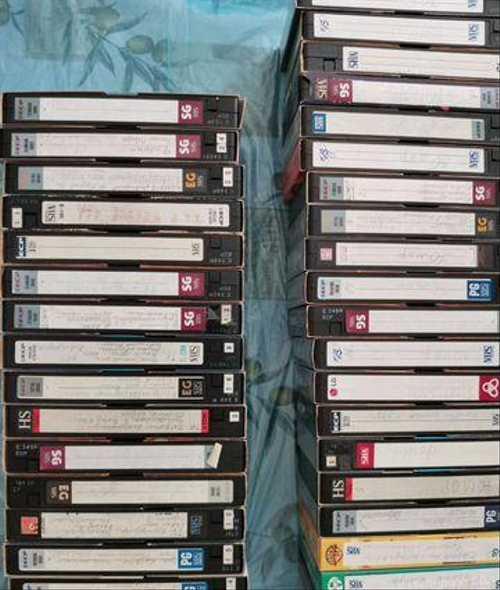 Видеокассеты vhs 43 штуки (бу)