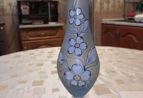 Винтажная ваза цветное матовое стекло