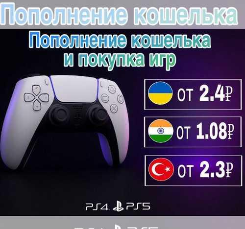 Пополнение кошелька psn / Игры ps4 ps5