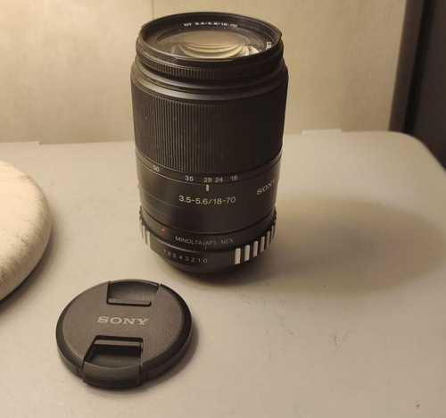 Sony SAM 18-70mm с переходником Sony E