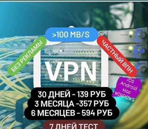 VPN частный Outline 100 Mb/s