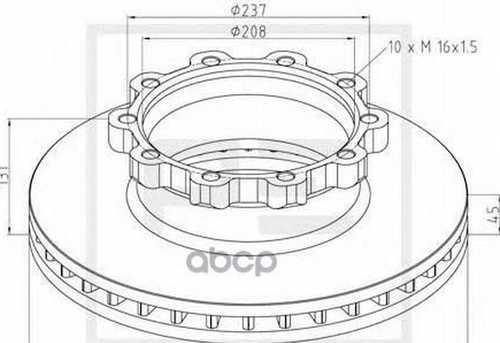 Диск тормозной передний front +rear 430*45*131