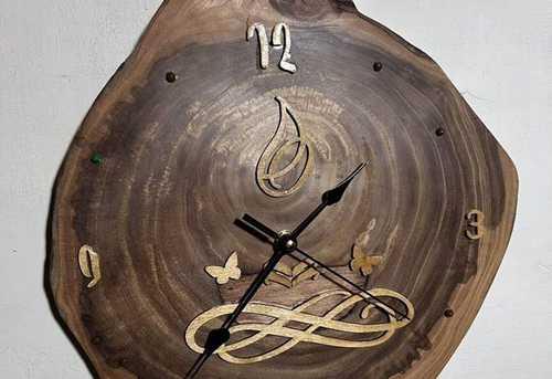 Часы настенные из дерева ручной работы