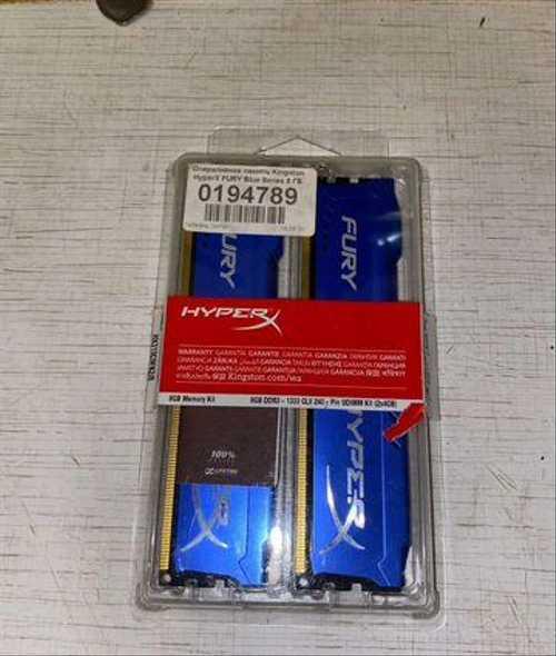 Оперативная память Kingston HyperX 2x4GB ddr3 1333