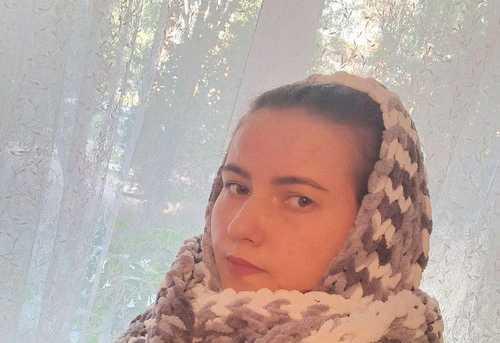 Снуд и митенки из ализе пуффи