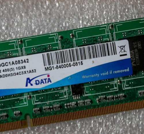 Оперативная память Adata DDR2 для ноутбуков 1 Gb