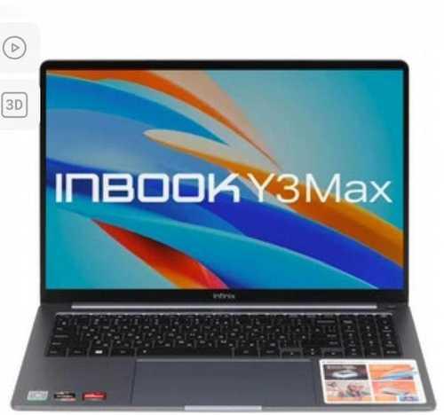 16" Infinix InBook Y3 MAX YL61A5, Ryzen 5, RAM 16 ГБ, 512 ГБ, Radeon RX Vega 7
