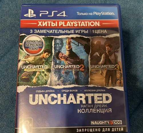 Диски на ps4 uncharted трилогия