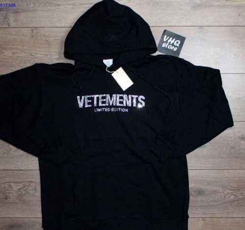 Худи vetements oversize со стразами (Арт.54810)