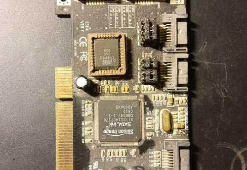 SATA контроллер PCI на 4 порта SIL3114