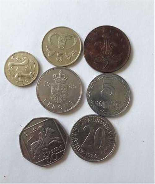 Монеты разные кипр англия