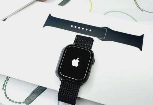 Apple watch 8 черные с яблоком