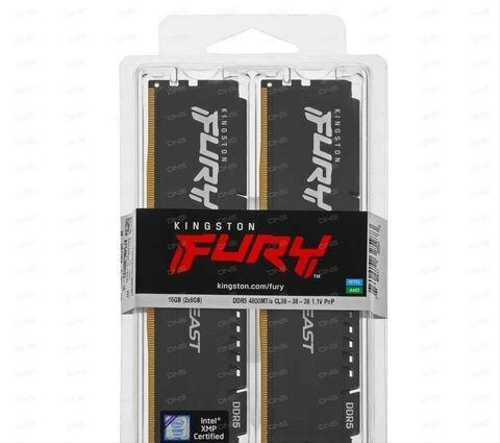 Kingston fury Beast Black 16гб (2x8gb) 4800MHz мгц