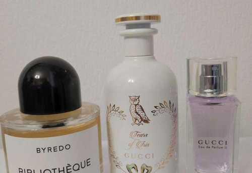 Byredo bibliotheque, Gucci tears of iris, Gucci II