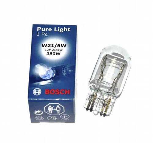 Лампа накаливания сигнальная w21/5w w3x16q pure light 12v 21/5w картон 10шт цена за 1шт