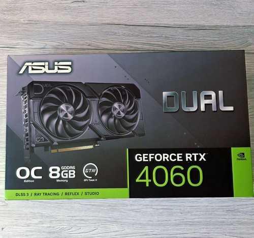 Видеокарта asus rtx 4060 dual oc 8GB, новая