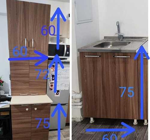 Кухонный гарнитур с мойкой и смесителем