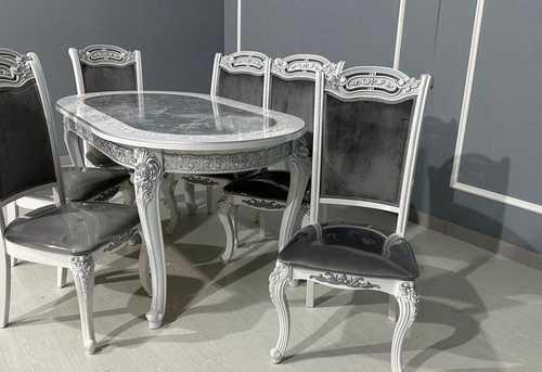 Стол Роза Мрамор / Кухонный стол стулья / столы