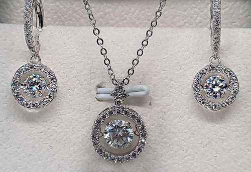 Комплект с бриллиантами (муассанитами) 2ct