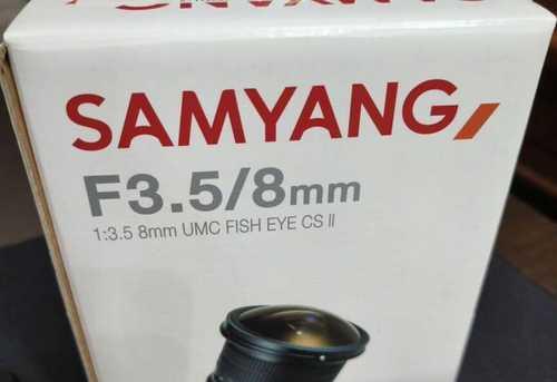Объектив Samyang fish-eye F3.5/8mm новый