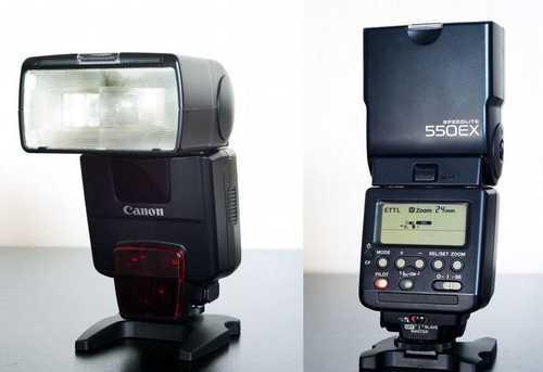 Вспышка Canon Speedlite 550EX+4 бат+Чехол+Лапка+