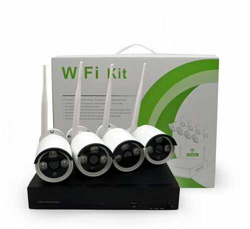 NEW Комплект видеонаблюдения 4 камеры ip wi-fi 5мп