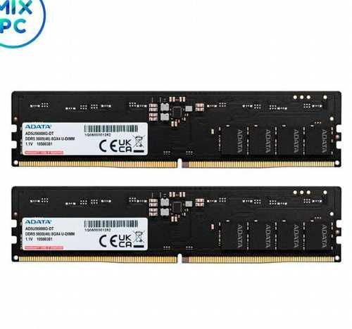 Оперативная память DDR5 16GB (2x8GB) 4800MHz adata AD5U48008G-DT