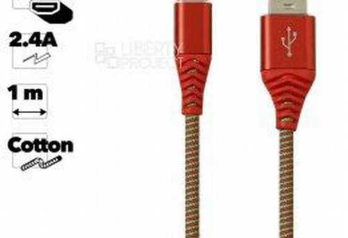 USB кабель "LP" Micro USB "Носки" (красный/блистер