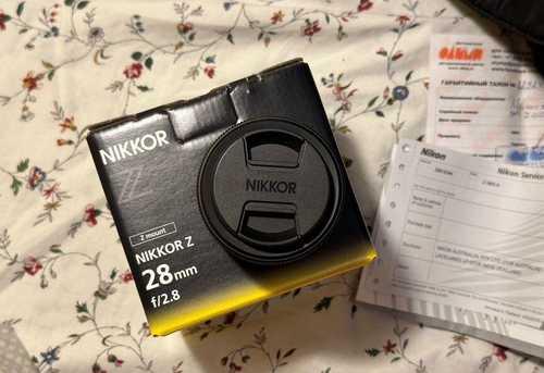 Объектив Nikon Z 28mm f 2.8 Nikkor