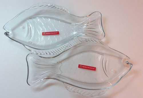 Тарелка стекло noritazen в виде рыбы