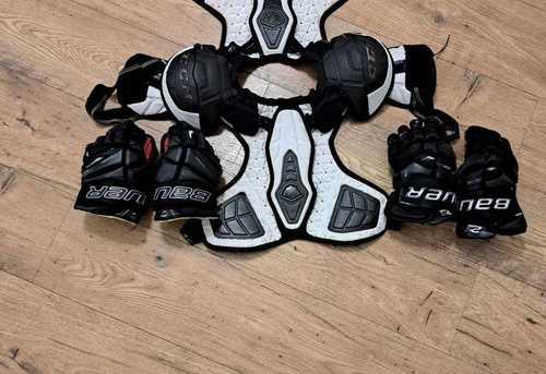 Нагрудник CCM, краги Bauer X 2.9 supreme 2s pro